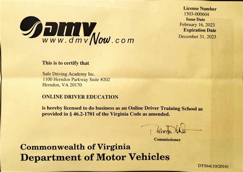 Printable Driver Education Completion Certificate Template