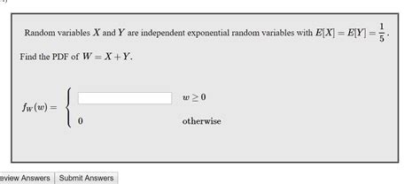 Solved Random Variables X And Y Are Independent Exponential