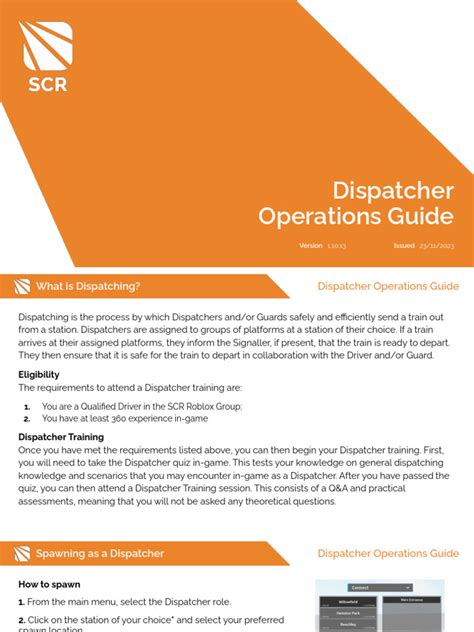 scr dispatching guide pdf