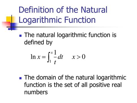 Ppt The Natural Logarithmic Function Powerpoint Presentation Free