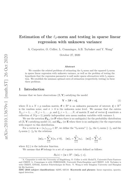 pdf estimation of the l 2 norm and testing in sparse linear