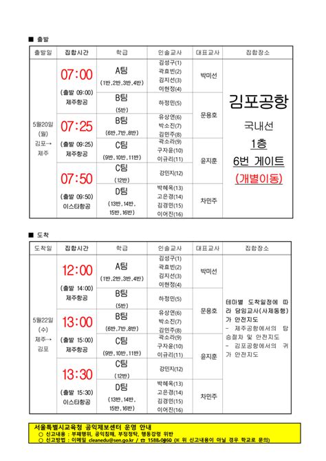 2024학년도 3학년 소규모테마형교육여행 계획 안내 가정통신문 신목중학교
