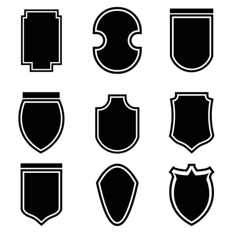 Shield Badge Shape Template Set 32311674 Vector Art At Vecteezy