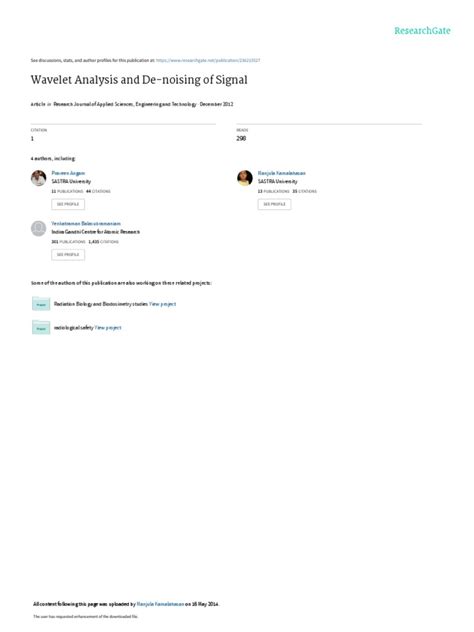 Waveletanalysis Denoisingsignal V4 5534 5538 Pdf Pdf Wavelet Signal Processing
