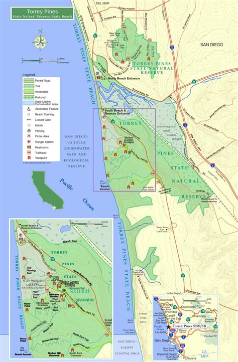 Torrey Pines State Natural Reserve Hiking Trails Map State Parks