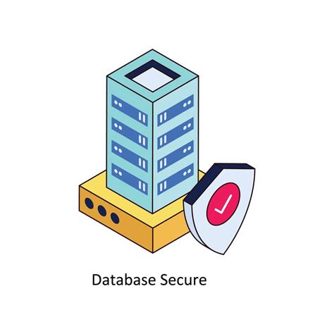 Database Secure Vector Isometric Icons Simple Stock Illustration