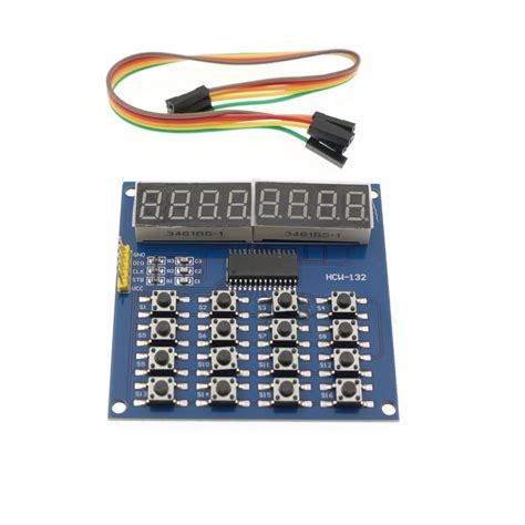 tm1638 8 bit led digit tube display module 16 keys keyboard switch