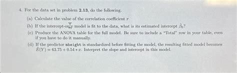 For The Data Set In Problem Do The Chegg