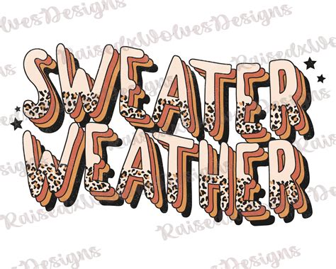 Sweater Weather Digital Clipart Fall Vibes Png Cozy Autumn Etsy