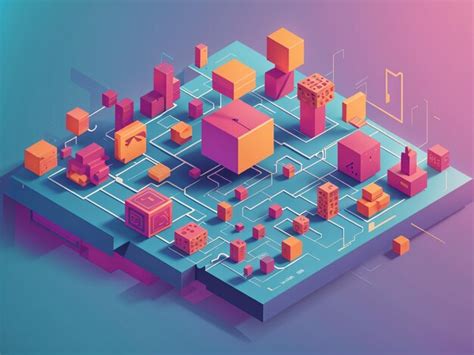 Premium Ai Image Isometric Blockchain Technology Concept Shape Of The