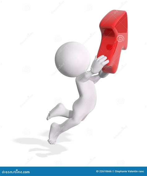 Man With An Arrow Pointing Up Stock Illustration Illustration Of Champion Faceless