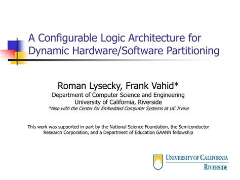 ppt a configurable logic architecture for dynamic hardware software
