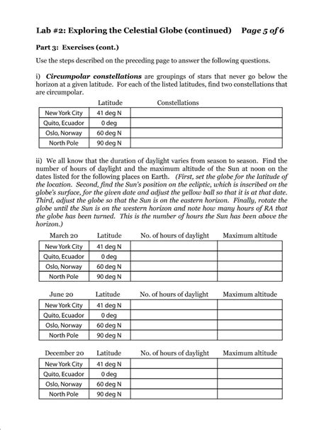 Solved Lab 2 Exploring The Celestial Globe Continued