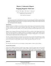 Mapping Magnetic Field Lines Docx Physics Laboratory Report Mapping Magnetic Field Lines
