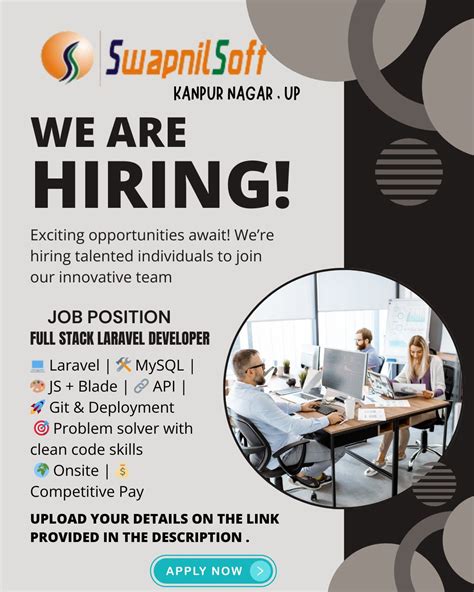 Laravel Php Mysql Fullstackdeveloper Hiring Kanpurjobs Swapnil Soft Pvt Ltd