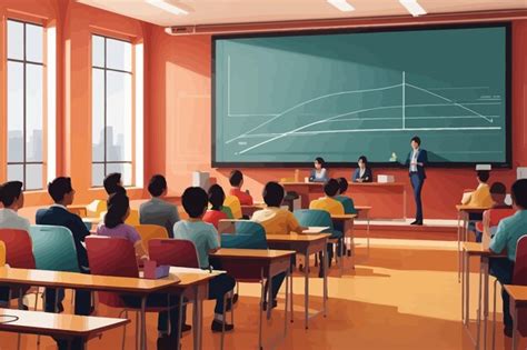 Premium Vector Slides On A Big Screen Class Business Meeting