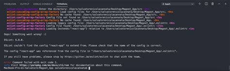 Javascript Eslint Error Eslint Couldnt Find The Config React App