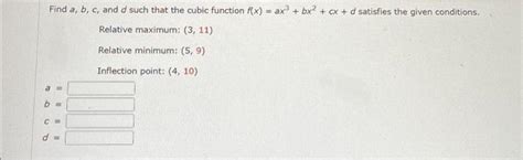 Solved HELP Find A B C And D Such That The Cubic Chegg