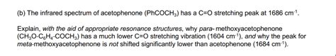Solved B The Infrared Spectrum Of Acetophenone Phcoch3