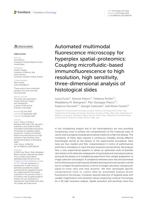 Pdf Automated Multimodal Fluorescence Microscopy For Hyperplex Spatial Proteomics Coupling