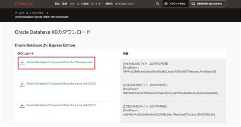 息したいだけのエンジニア Oracle Database Xe インストール方法windows