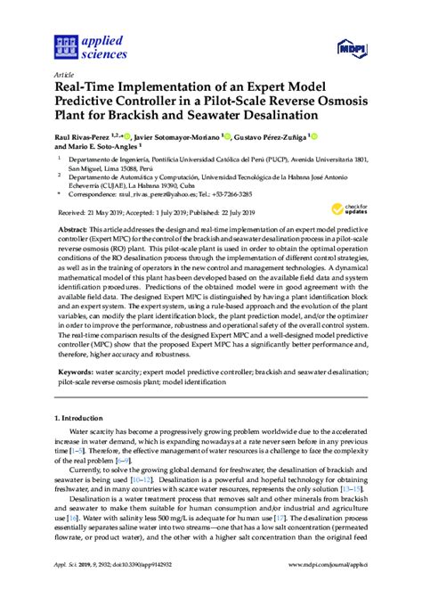 pdf expert mpc for pilot scale desalination control