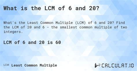 What Is The Lcm Of And Calculatio