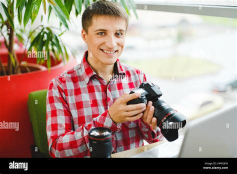 Man Sitting With Laptop Stock Photo Alamy
