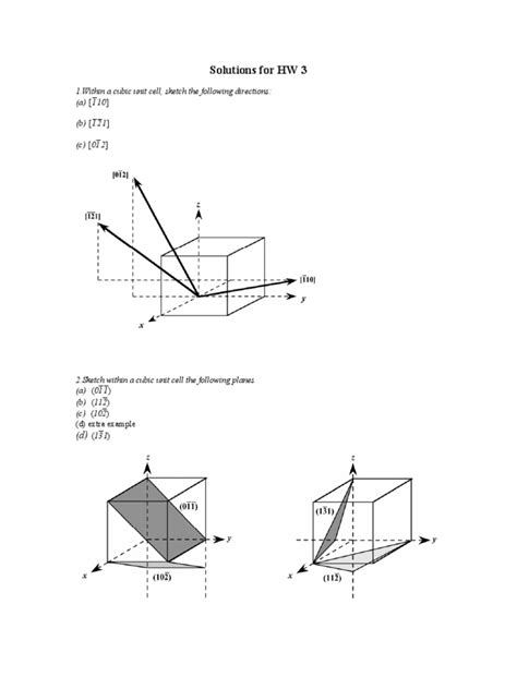 Solutions For Hw 3 Pdf Crystal Structure Area