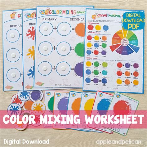 Color Mixing Worksheet Primary And Secondary Color Printable Preschool