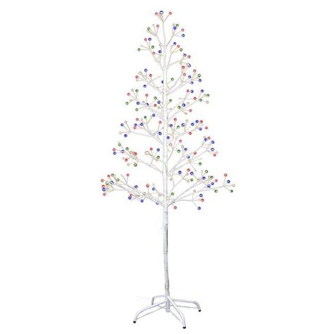 5 Ft White Birch Twig Tree With Multi Color 8 Function Lights
