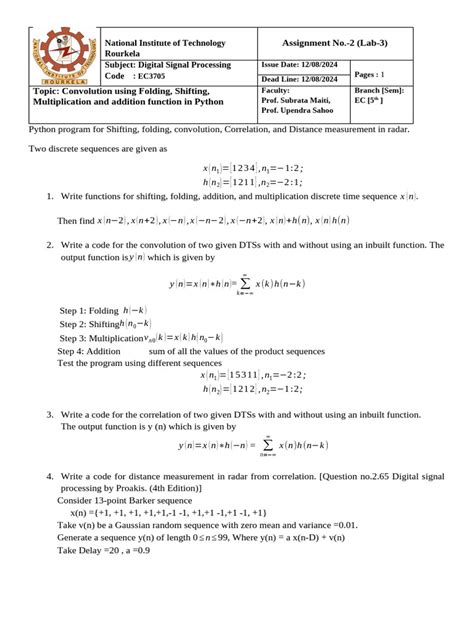 assignment convolution and corelation lab2 pdf