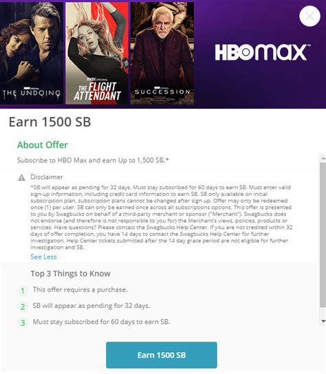 Hbo Max Offer When Does It Pend Before 60 Days Or After 60 Days Rswagbucks