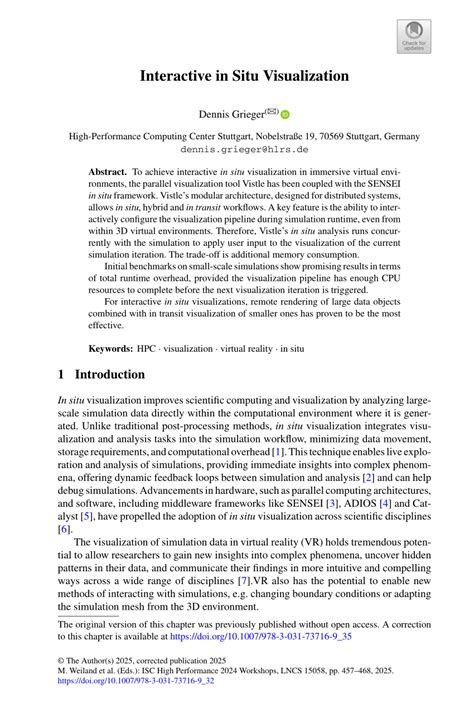 Pdf Interactive In Situ Visualization