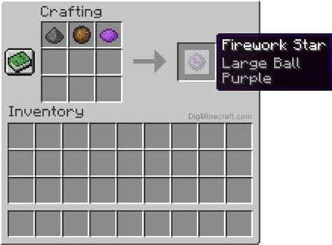 How To Make A Purple Large Ball Firework Star In Minecraft