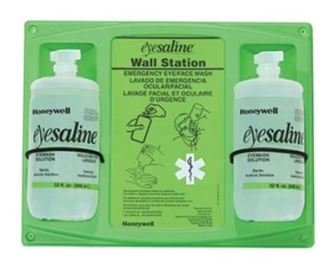 Honeywell Eyesaline Wall Mounted Eyewash Station Dual 16 Oz Bottles