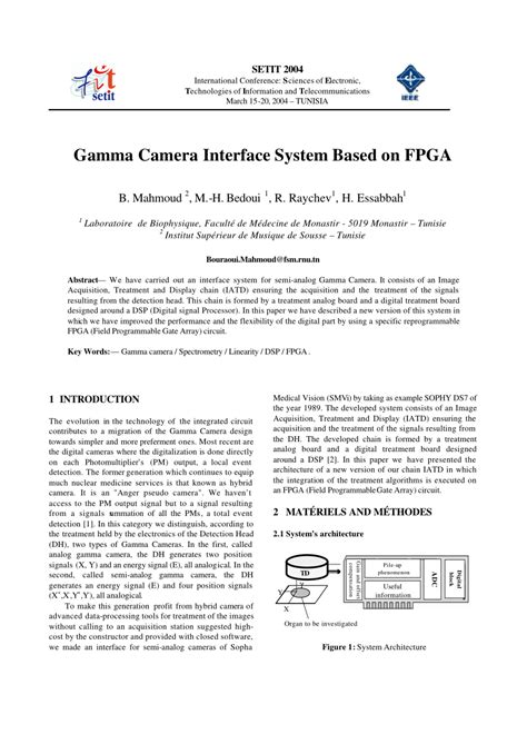 Pdf Gamma Camera Interface System Based On Fpga