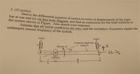 Derive The Diiferential Equation Of Motion In Terms