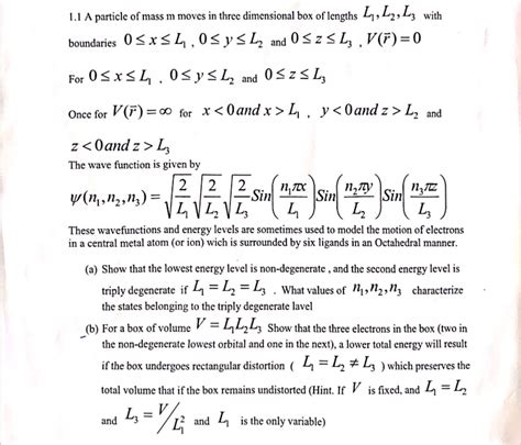 Solved 11 ﻿a Particle Of Mass M ﻿moves In Three Dimensional
