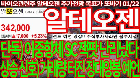 알테오젠 단독 이중항체 Sc잭팟 난리났다 상승신호 거래량 터진 장대 양봉예언 또바기 주식 강의 필수시청 알테오젠주가 알테오젠주가전망 목표가 디에스경제뉴스 또바기