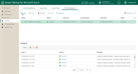 Starting And Stopping Virtual Network Configuration Backup Policy Veeam Backup For Microsoft