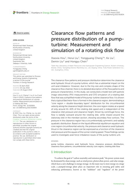 Pdf Clearance Flow Patterns And Pressure Distribution Of A Pump