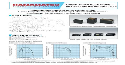 Pdf Linear Array Multianode Pmt Assemblies And … · Specifications Of