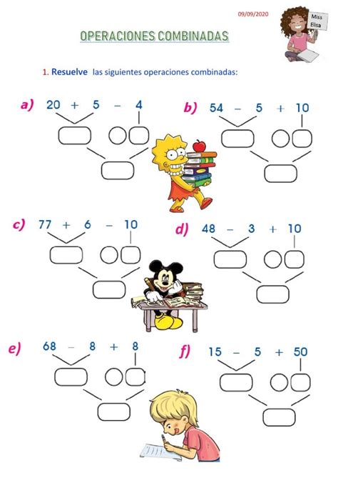 Operaciones Combinadas Activity For Primero De Primaria In