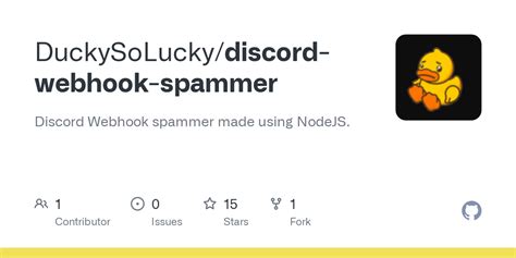 GitHub DuckySoLucky Discord Webhook Spammer Discord Webhook Spammer Made Using NodeJS