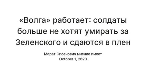 «Волга работает солдаты больше не хотят умирать за Зеленского и сдаются в плен — Teletype