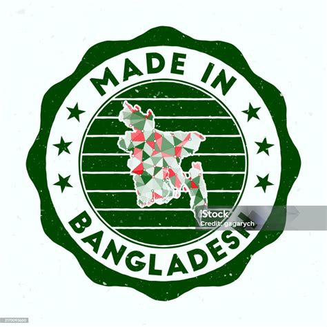 메이드 인 방글라데시 국가 라운드 스탬프 국경 모양으로 된 방글라데시의 인장 원형 텍스트와 별이 있는 빈티지 배지 벡터 일러스트 레이 션 관광에 대한 스톡 벡터 아트 및