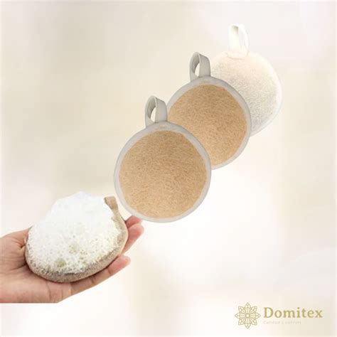 Esponja De Lufa Natural Exfoliantes Faciales X3unid Domitex