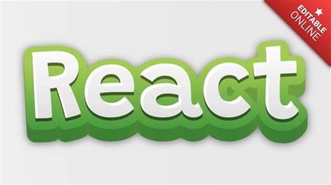 React Nutrition 3d Text Effect Generator