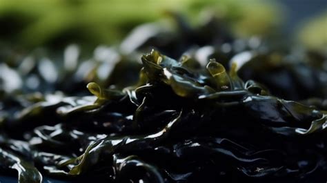 Fried Black Seaweed Background Soy Sauce High Resolution Laver